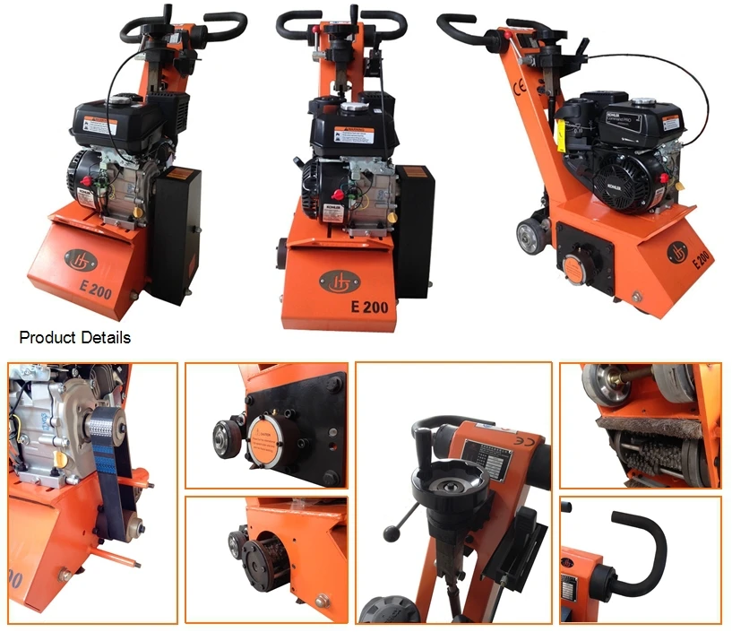 High Quality Walk Behind 8" Petrol Concrete Scarifying 200mm Machine ...