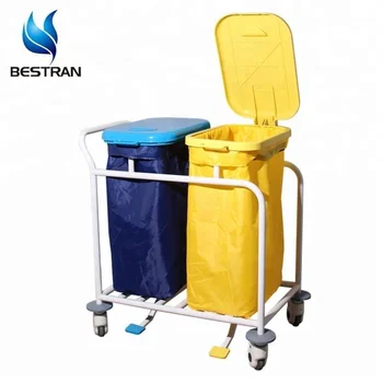 Bt-slt008 Double Bin Medical Dressing Laundry Hospital Linen Trolley ...