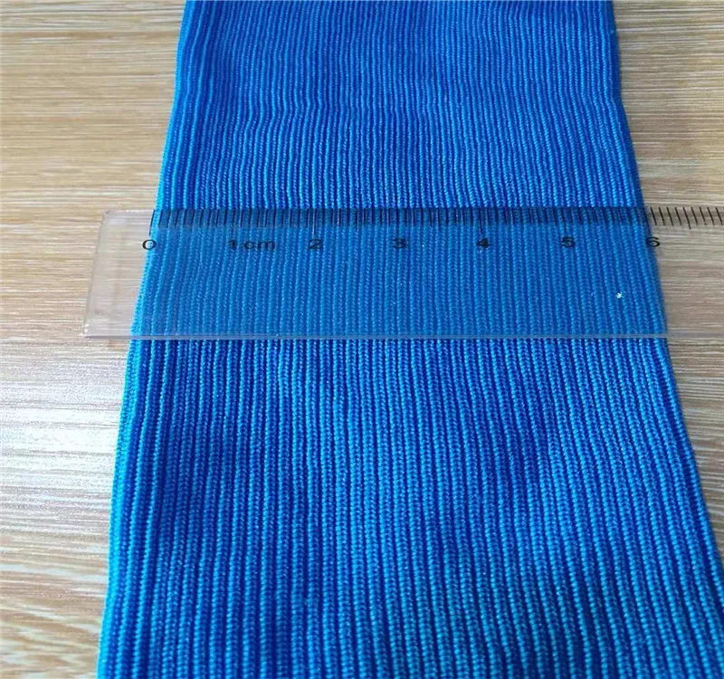 100% Polyester Double Knit Seamless Tubular Blue Rib Fabric