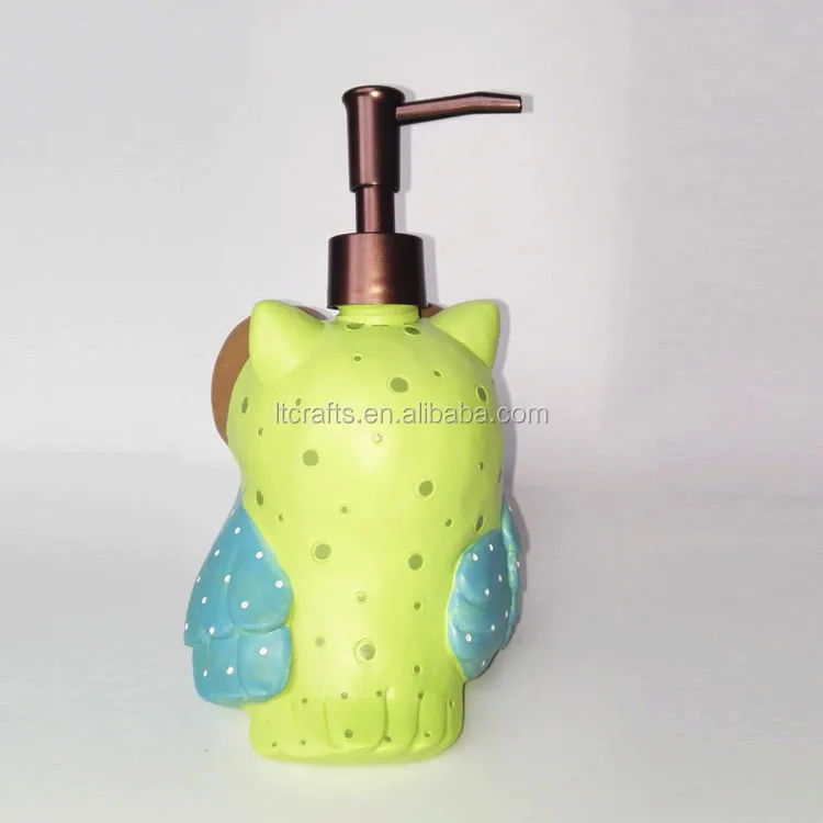 Resin Owl Figurine Foam Soap Dispenser Pump Bottle - Buy Foam Soap Pump ...