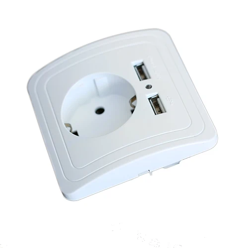 Germany Ce 5v 2a Usb Wall Socket With Double Usb Charging Ports For ...