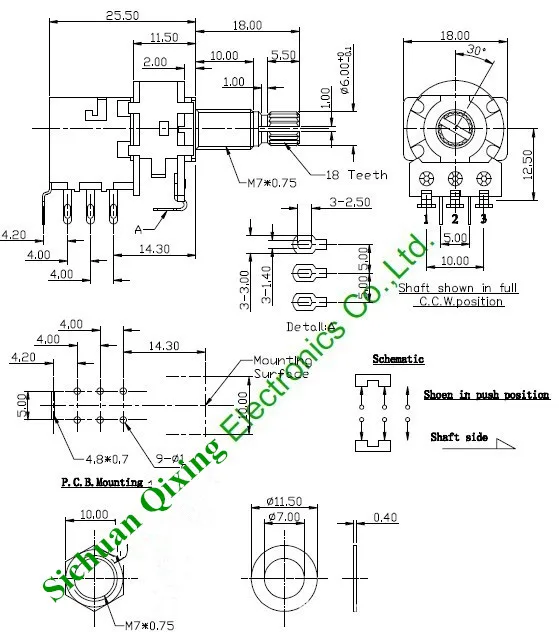 Adjustment Potentiometer B50k Volume Guitar Potentiometer - Buy Volume ...