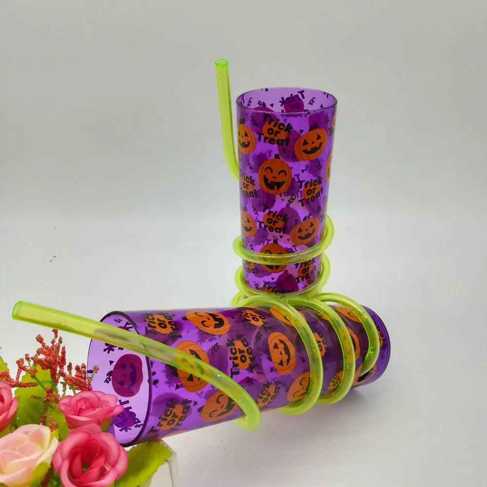 Lighted Straw Plastic Cup Lighted Swirly Straw Tumbler Led Flashing ...