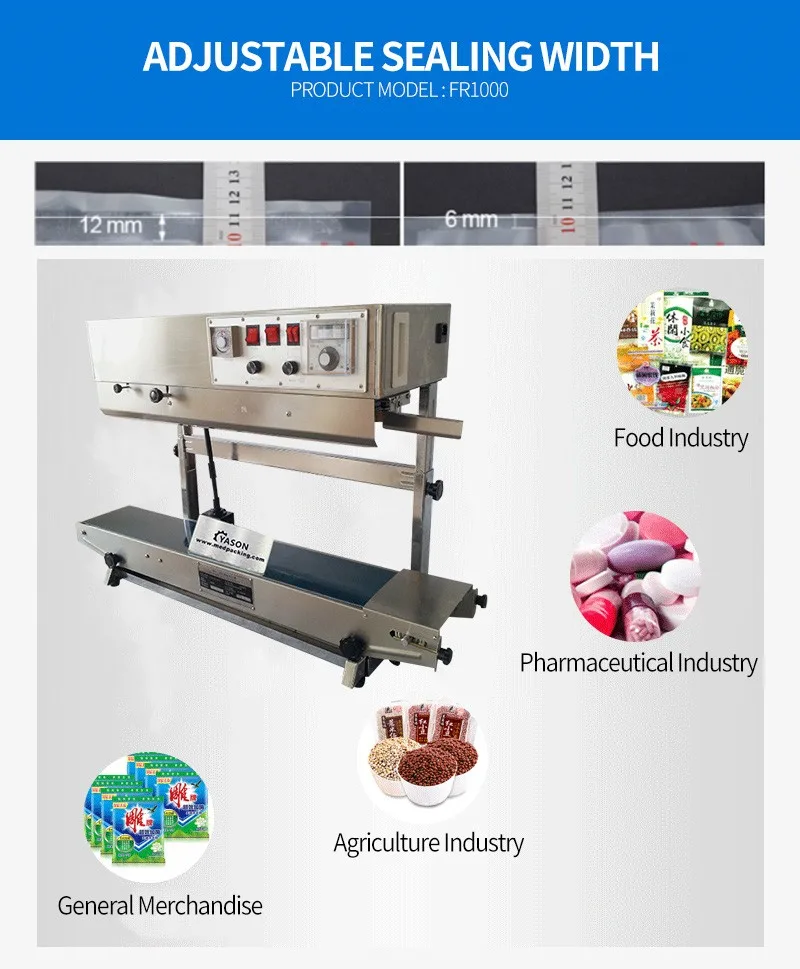 Industrial Vertical Bag Sealer Aluminum Foil Bag Sealer Continuous Band ...