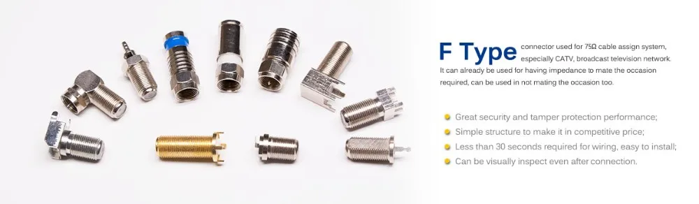 Renhotec PPC EX6XL RG6 F Connector - Reliable RF Coaxial Link