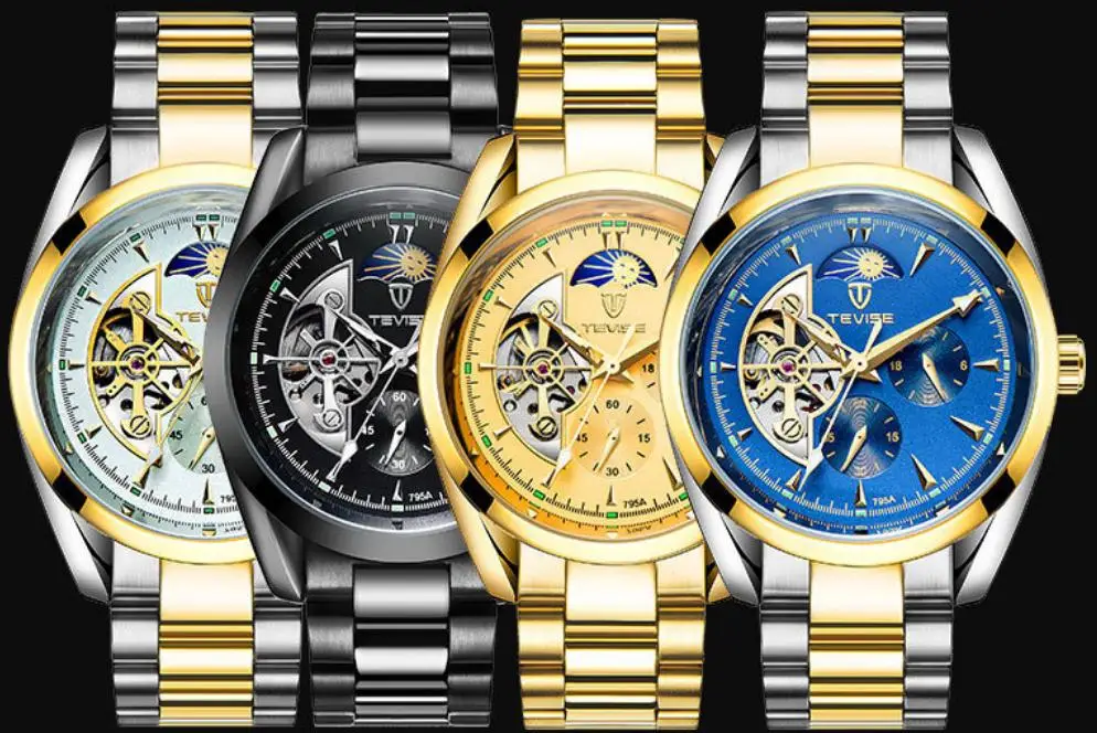 Good Quality Blue Dial Watch Luxury Men Chronograph Automatic Wrist ...