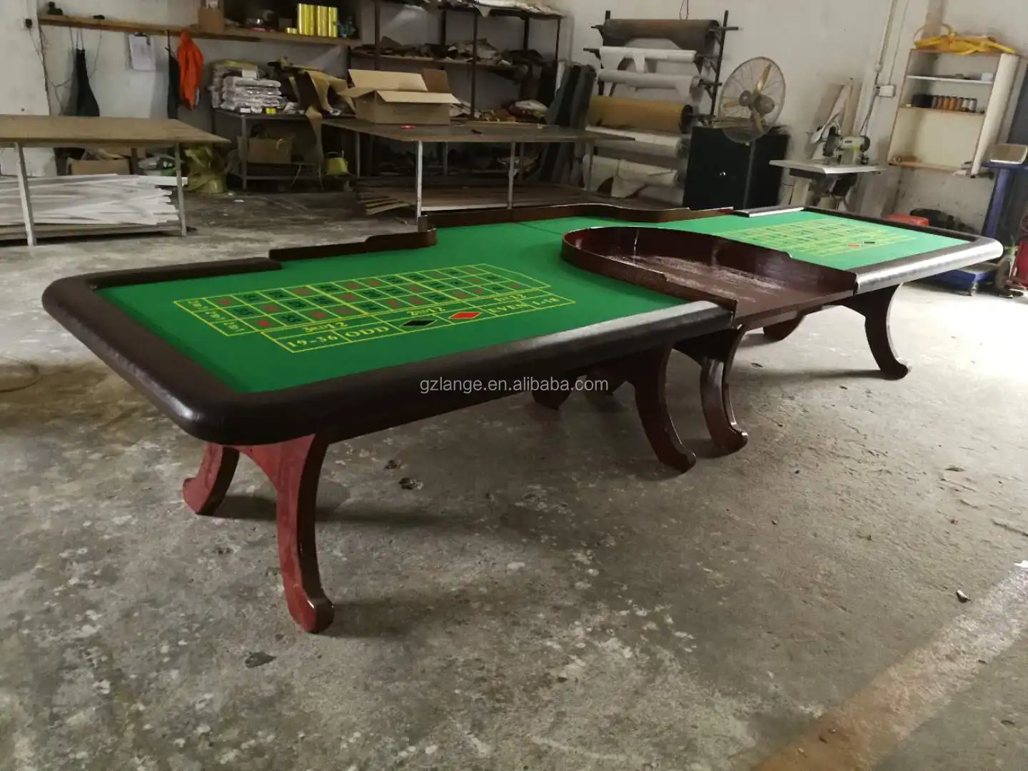 Big Deluxe Real Wooden Gambling American Roulette Wheel Table