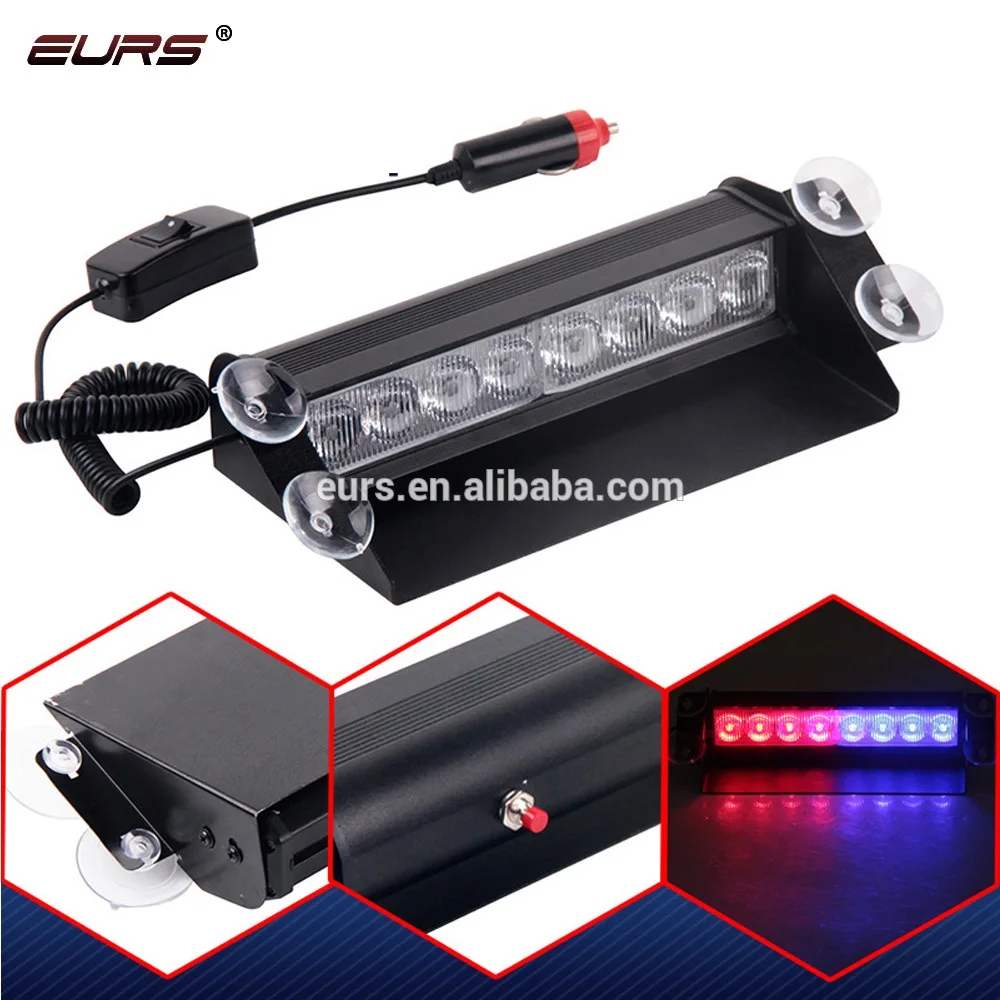 EURS 12V LED Strobe Light - Red & Blue Flashing Warning Light for ...