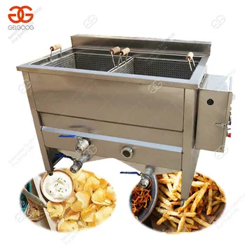 Industrial Gas Potato Chips Fryer Machine Frying Potatoes In ...
