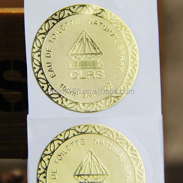 Metal Embossed Sticker Gold Logo Stickers Custom Gold Plate Logo - Buy ...
