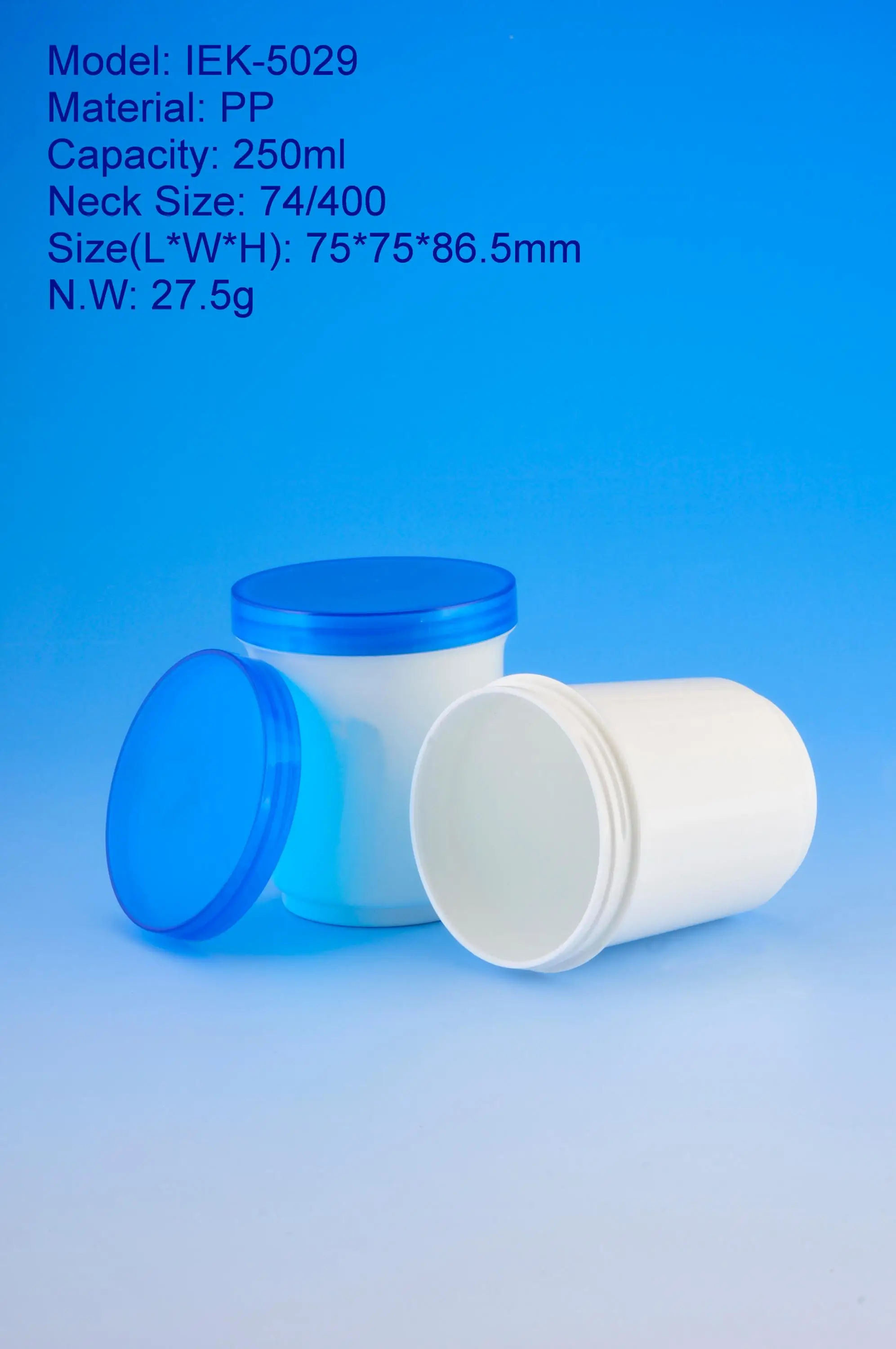 250ml ( 8oz) Plastic Pp Containers/ Cosmetic Jars/ Plastic Containers ...