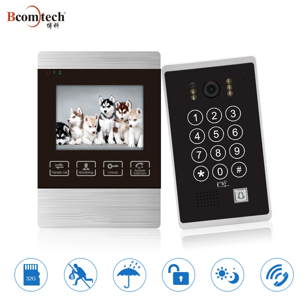 Bcomtech 2 Wire Intercom System Kit Keypad And Password Open Door Buy