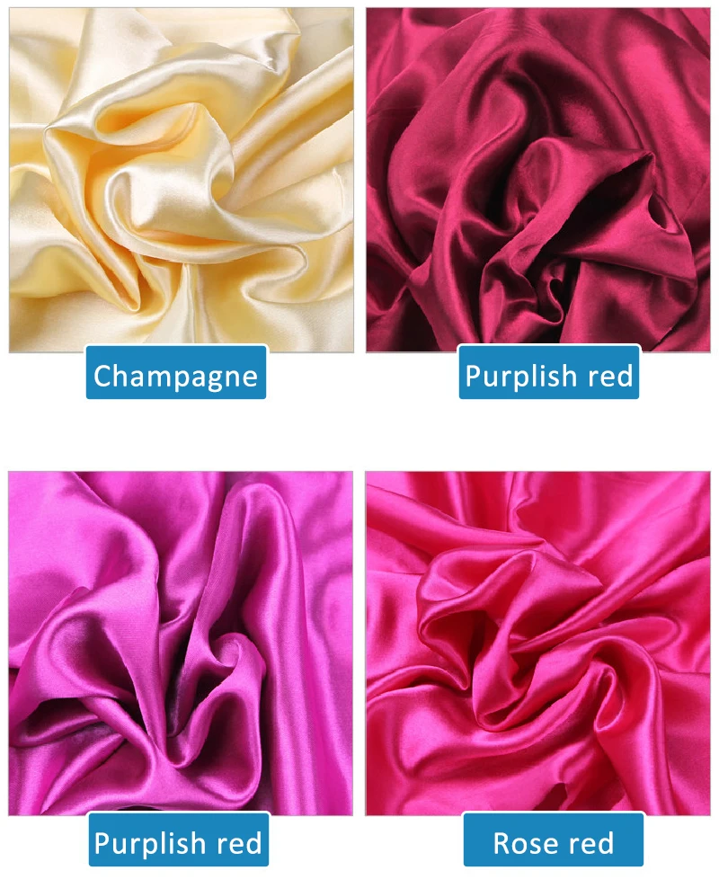 Elastic Pure Color Soft Polyester Satin Fabric for Lining