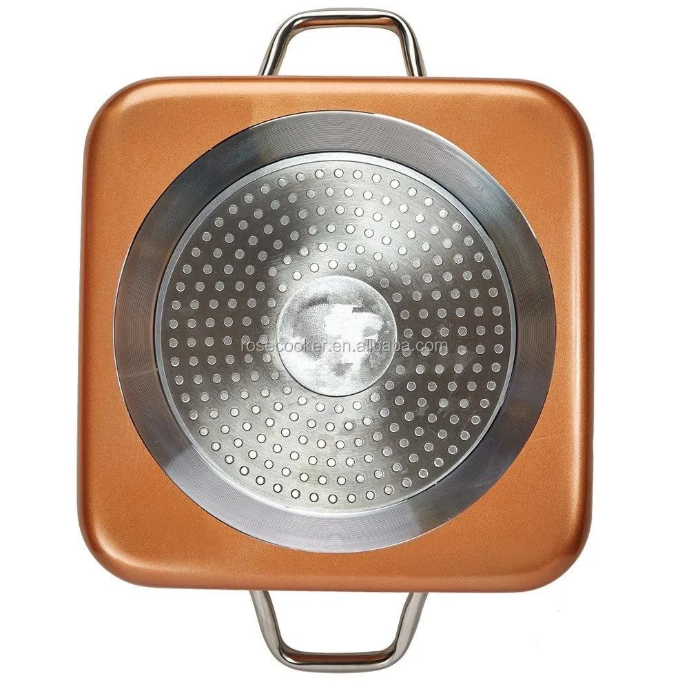 8" /11" Copper Ceramic Square Cooking Deep Dish Pan 4 Pc Set - Buy ...