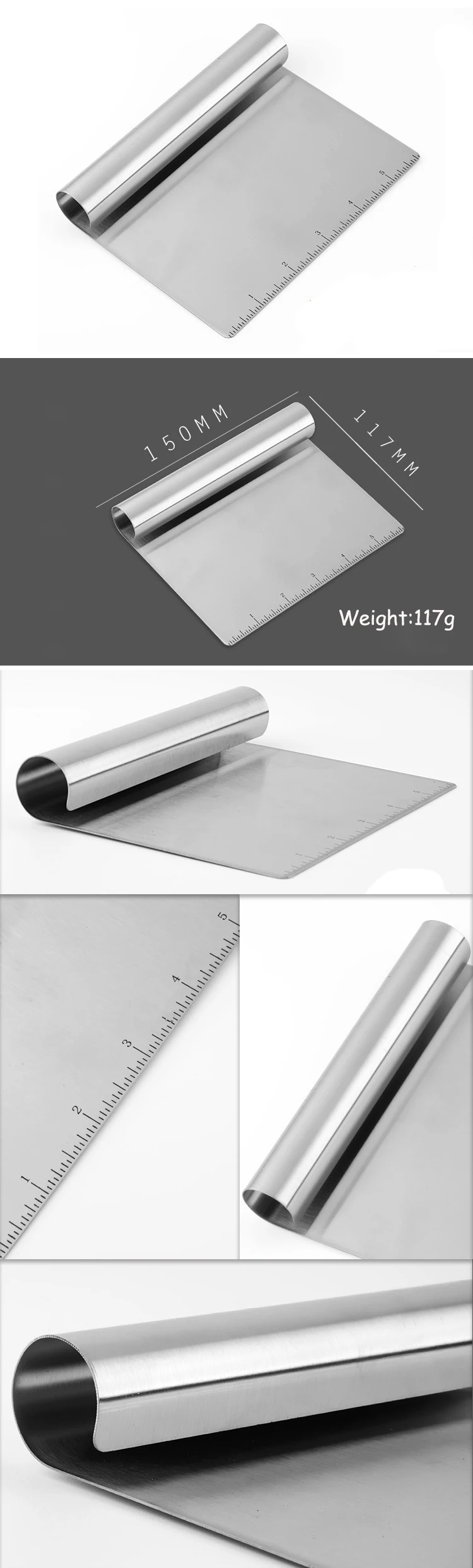 Stainless Steel Bench Scraper for Efficient Dough Cutting