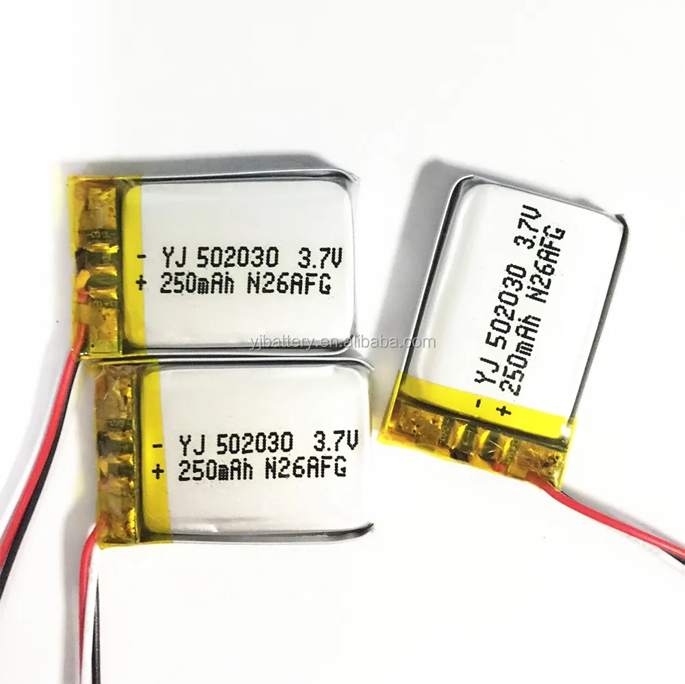 Li Polymer 502030 3.7v Battery 250mah Lithium Polymer Batteries With Ph ...