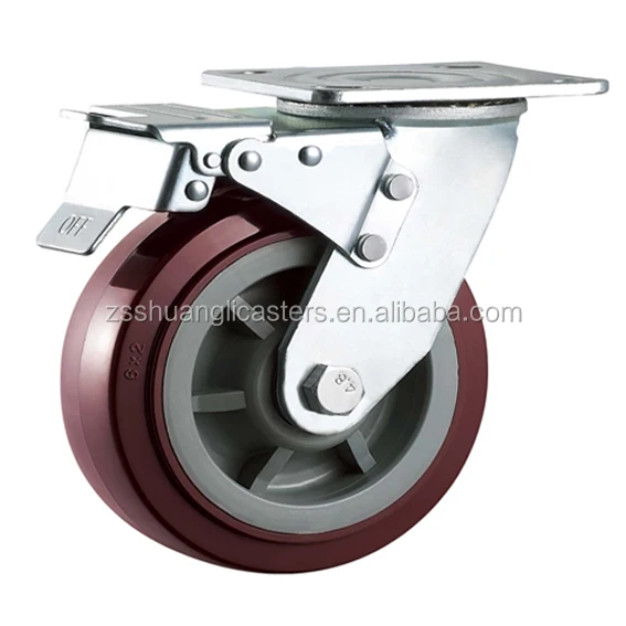 Industrial Trolley Wheels 150mm Swivel Polyurethane Wheel Caster 6inch ...