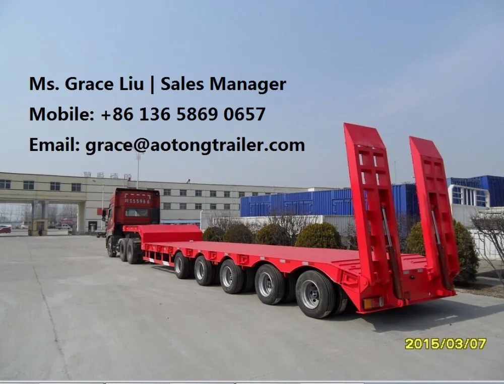 Manufacturer Supply 13m Length 3m Width Lowbed Lowboy Semi Trailer ...