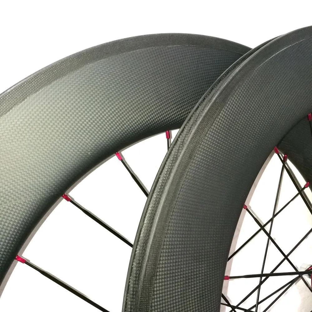 25MM Width 88MM Deep Fixed Gear Carbon Trackwheels 700C