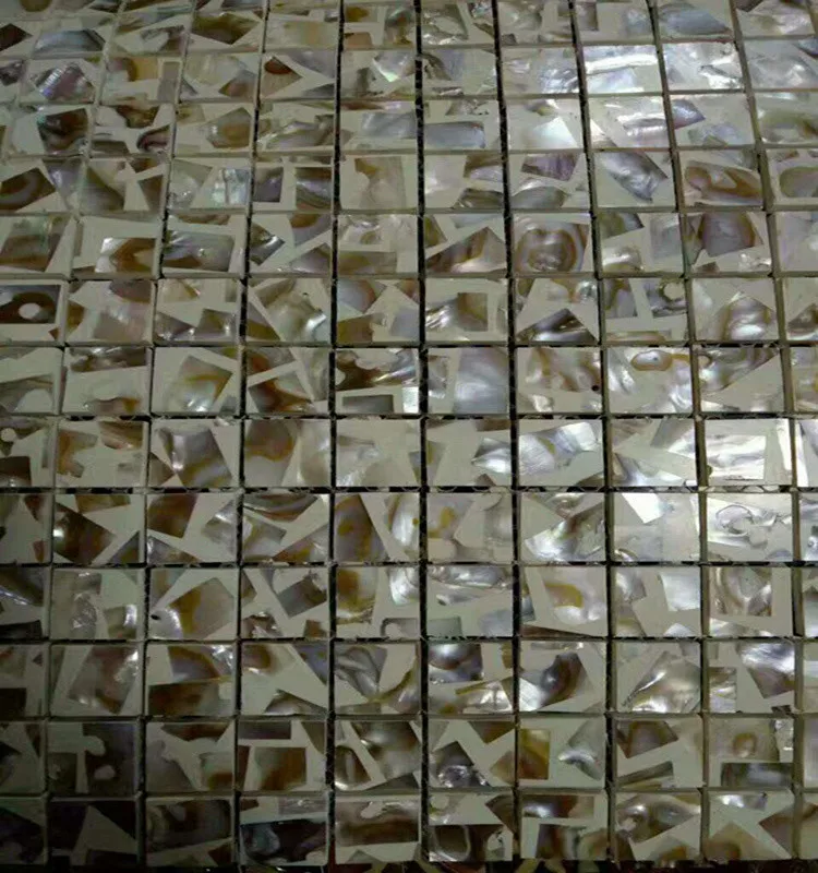 Abalone Shell Fragments - Glued Tile, Mother of Pearl Mosaic