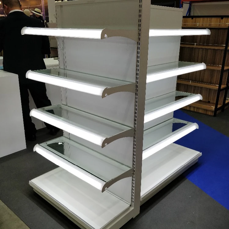 Customized Prateleiras Led Glass Gondola Supermarket Cosmetic Display ...