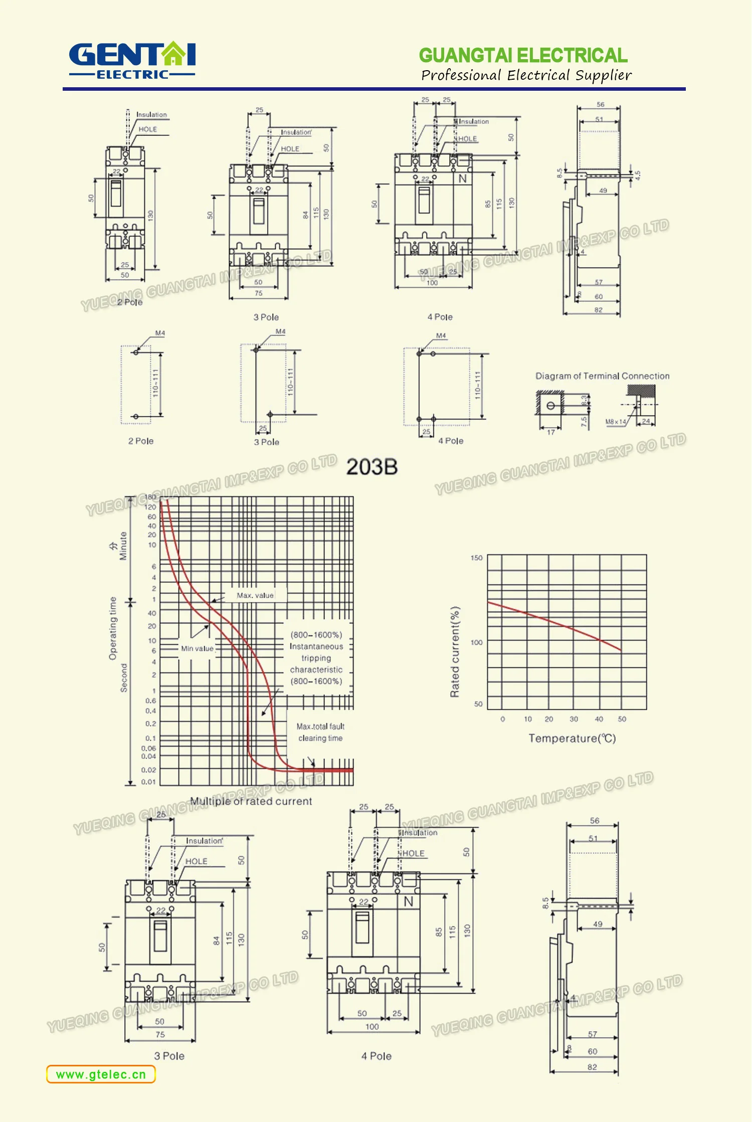 ABE 52B Industrial 2P MCCB 10A~50A 6KA DC AC Circuit Breaker