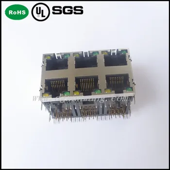Rj45 Connector 2x3 Led Emi Shield Rj-45 Jacks - Buy Rj-45 Jacks,Rj-45 ...