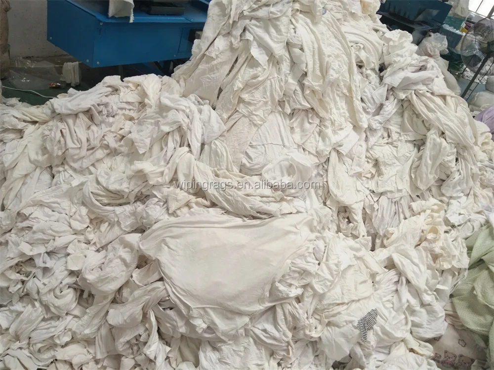 10kg Bale Package White Knit T Shirt Rags Industrial Cleaning Rags ...