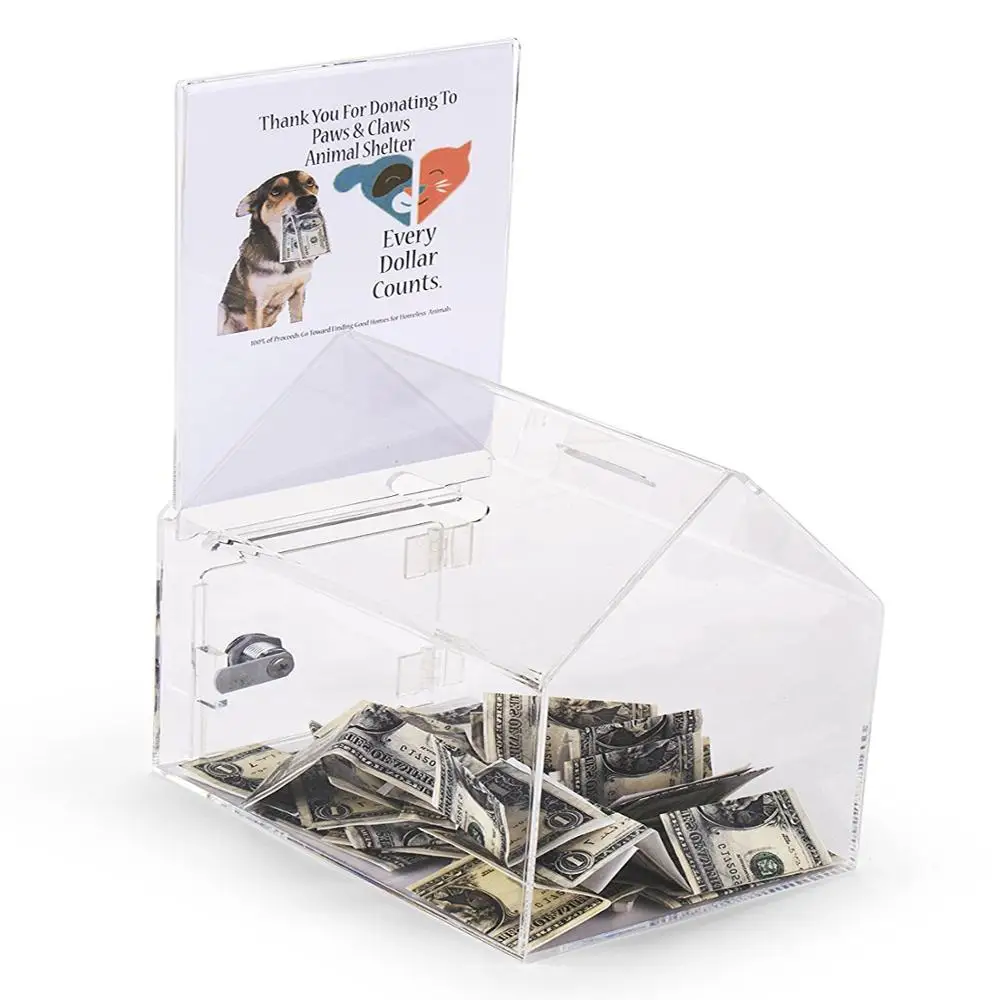 Clear Dog House Shaped Plastic Donation Box - Buy Acrylic Donation Box ...