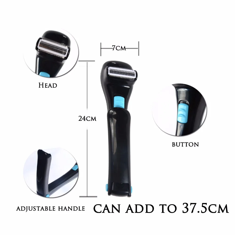 Battery Operated Electric Black Back Shaver with Safe Blade