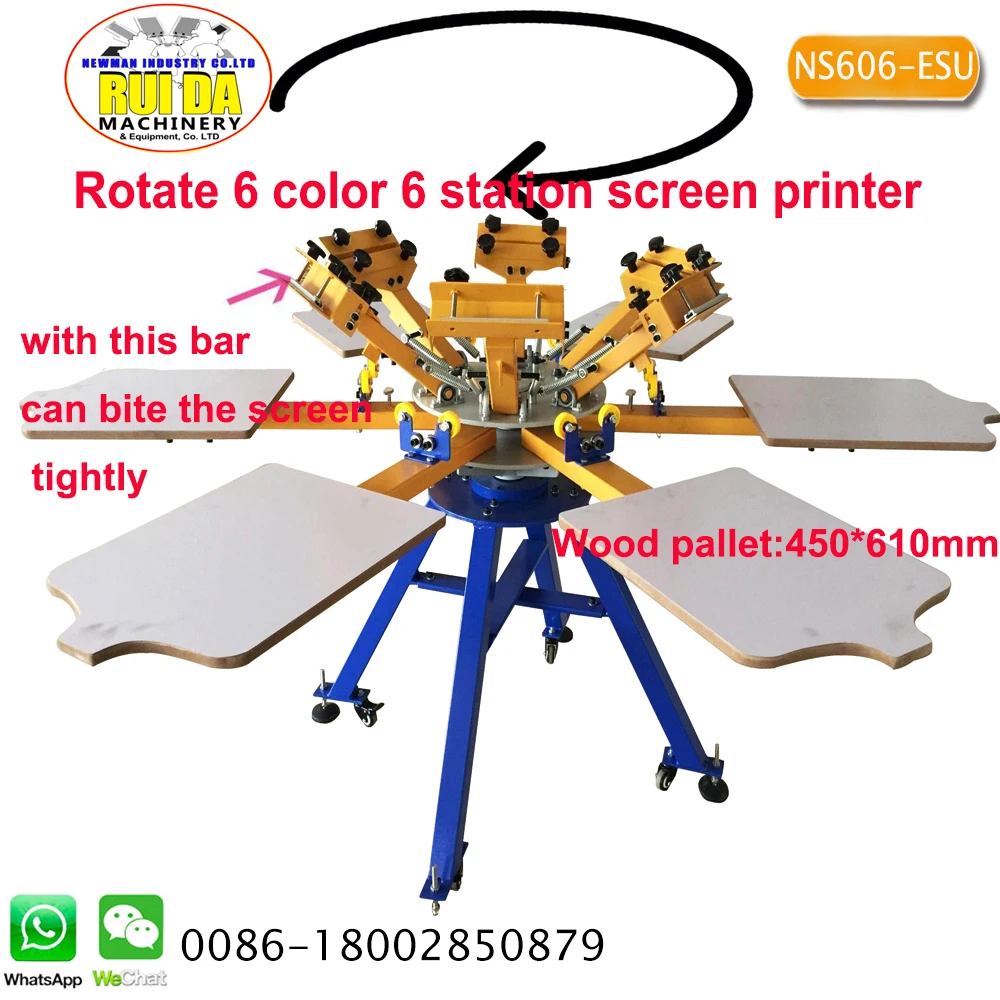 6 Color 6 Station Screen Printing Machine - Buy Manual T Shirt 6 Color ...