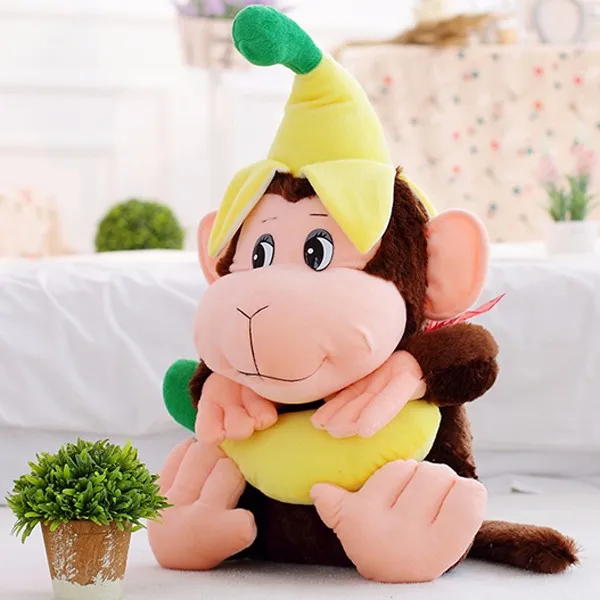 30cm Sitting Holding Banana On Hand Cute Stuffed Toy Monkey Plush - Buy ...