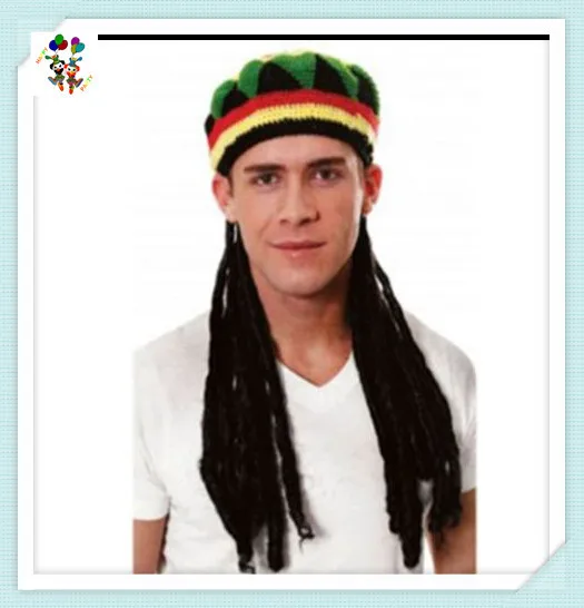 Jamaican Rastafarian Funny Party Rasta Hats with Dreadlocks HPC-1486 ...