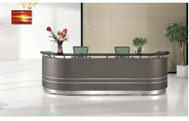 Solid Wood Reception Desk - Durable & Stylish Office Furniture