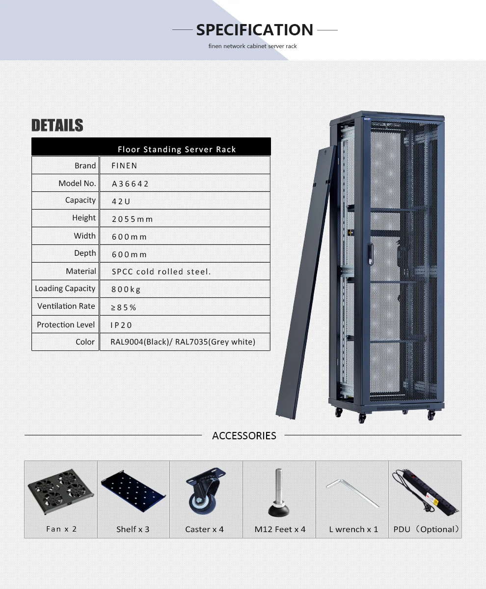 Indoor Floor Standing 42u Rack Server Cabinet Cabinets And Racks - Buy ...