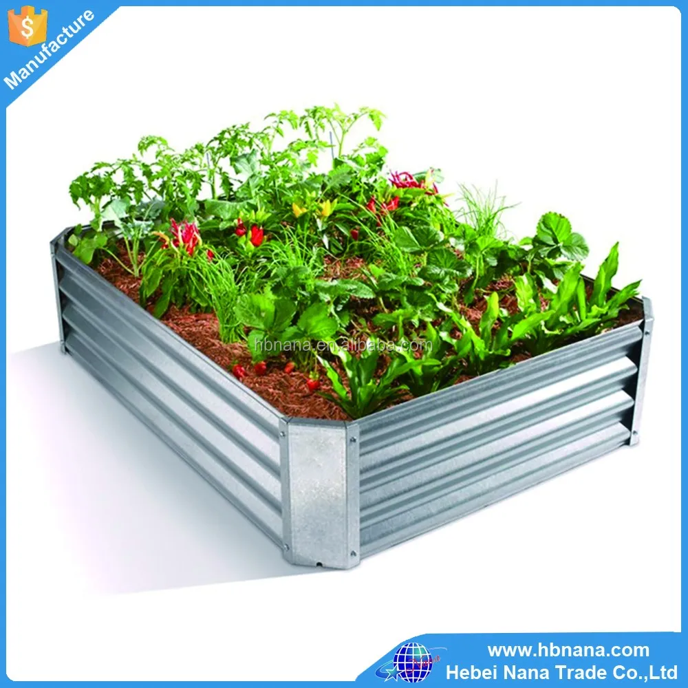 Steel Rusted Metal Raised Vegetable Garden Grow Bed And Planter Box ...