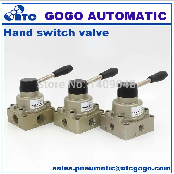 GOGOATC 4 Way Pneumatic air Hand Switch Valve HV400-04 Port 1/2" BSPP ...