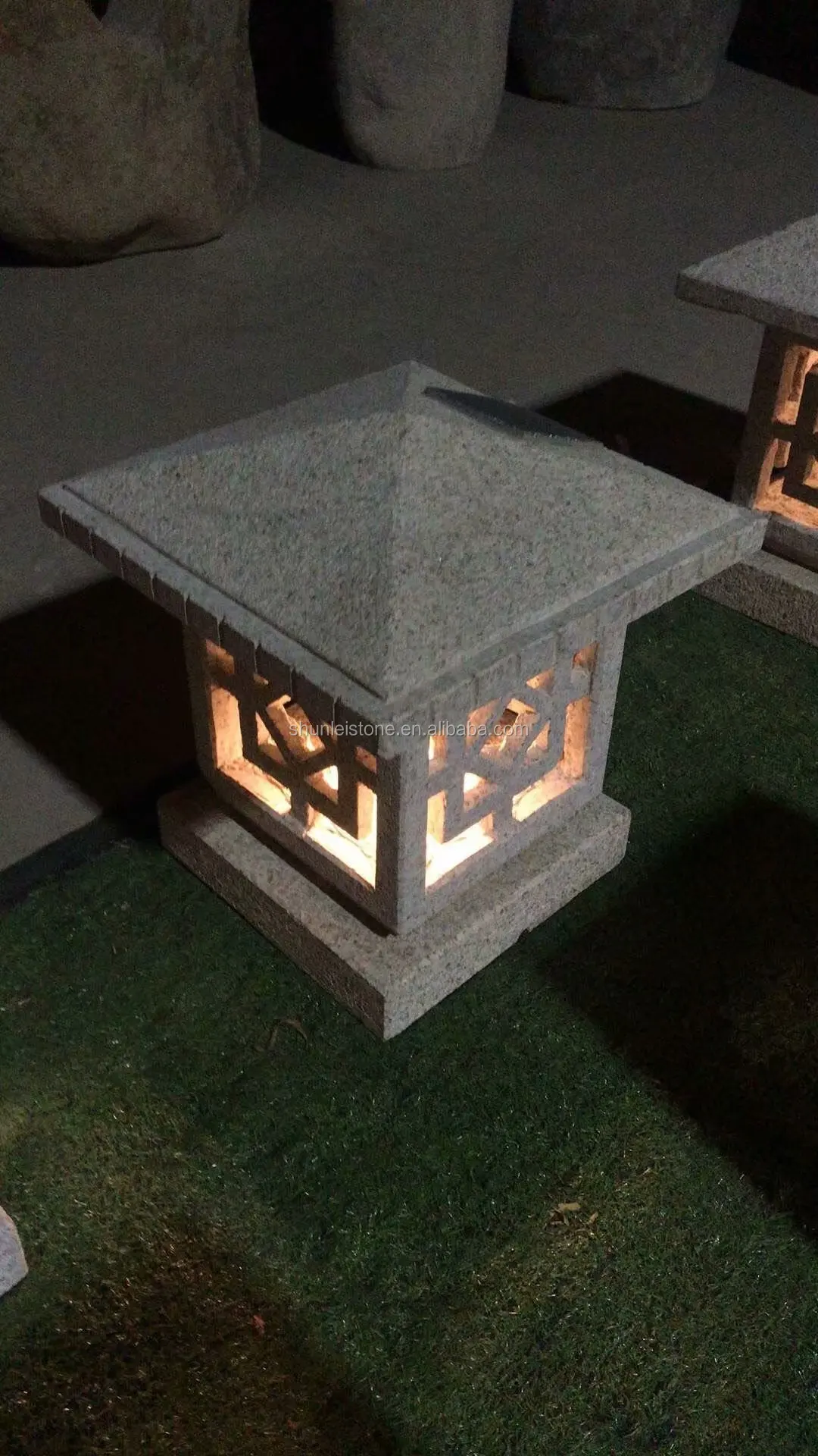 Decorative Garden Stone Granite Solar Lanterns by Shunlei