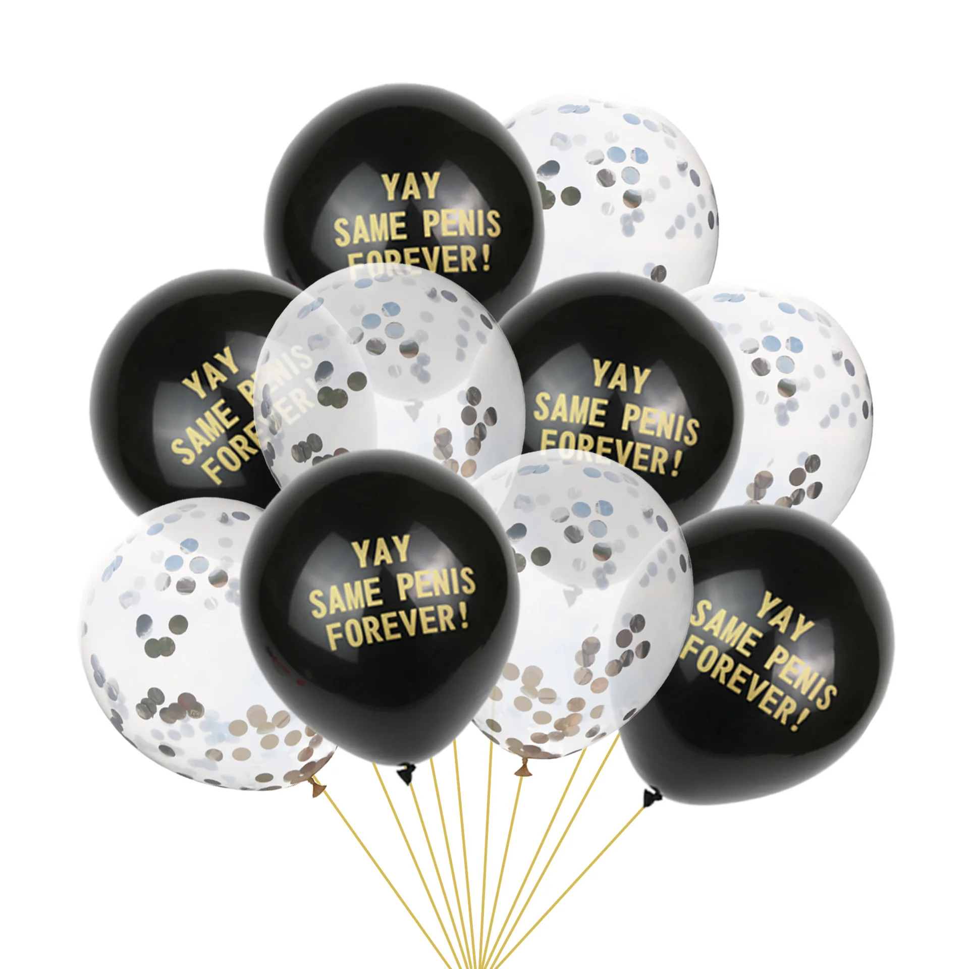 Same Penis Forever Balloon Bridal Shower Gold Penis Shape Rude Abusive