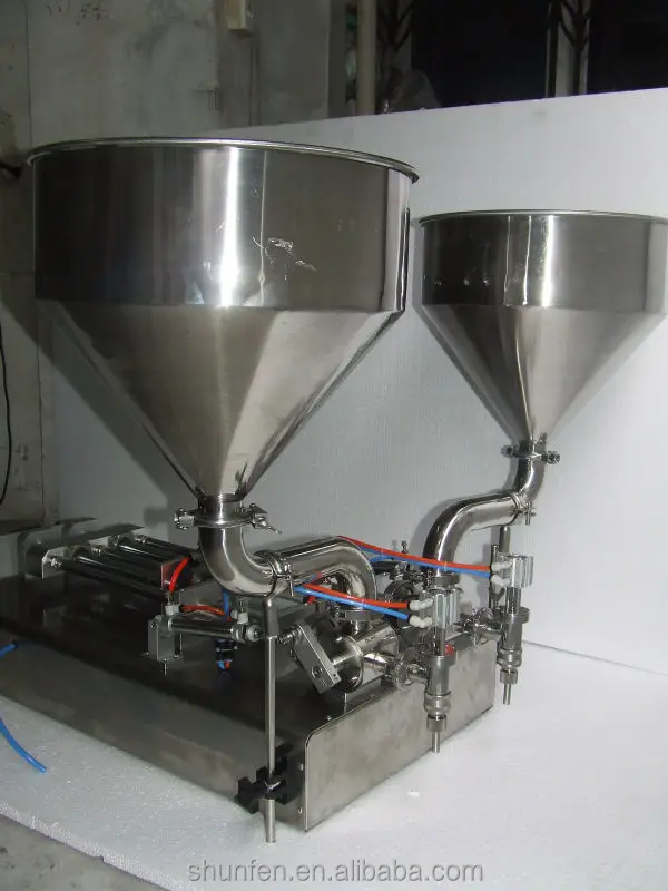 Semi-auto Double-hopper 2-head Paste Filling Machine With Table Stand ...