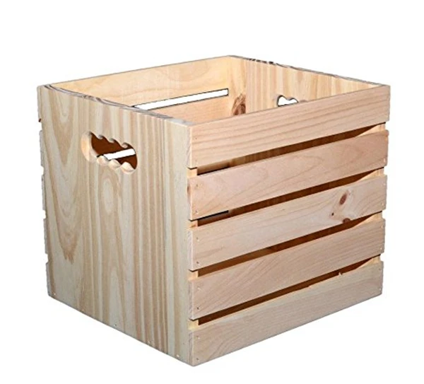 Custom Cube Shape Handle Storage Wooden Book Fruit Crate - Buy Wooden ...