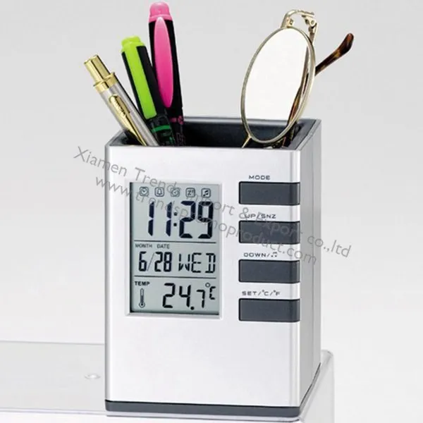 Cool Luminous Lcd Unique Desk Clocks With Color Changing Light/round ...