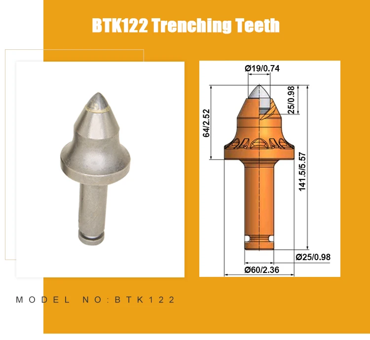Betek Hard Rock Carbide Bullet Trencher Teeth Btk89 Btk81 Btk11 Btk121 ...