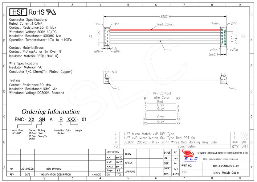 Micro Match Connector Flat Cable - Flexible and Reliable