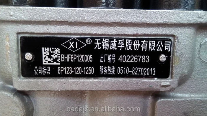 Wuxi Weifu Fuel Injection Pump Bhf6p120005 6p123-120-1250 - Buy ...