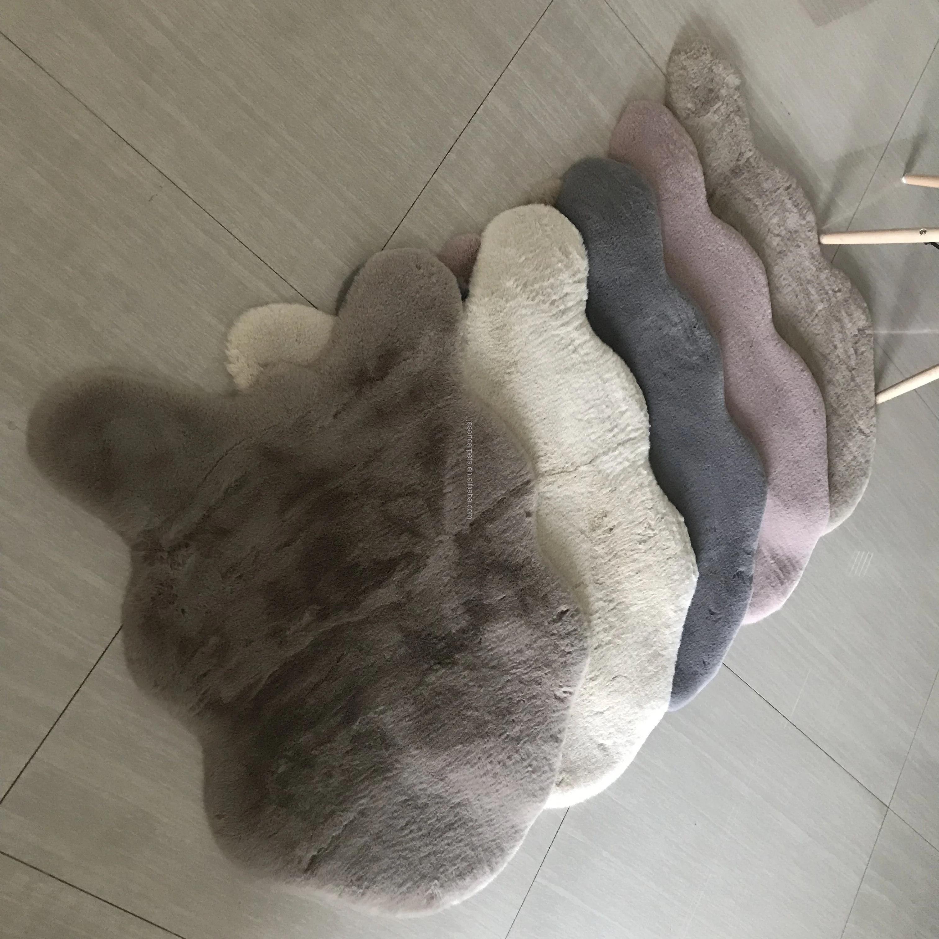 Rabbit Shaped Faux Fur Carpet Living Room Area Rugs - Buy Decoration ...