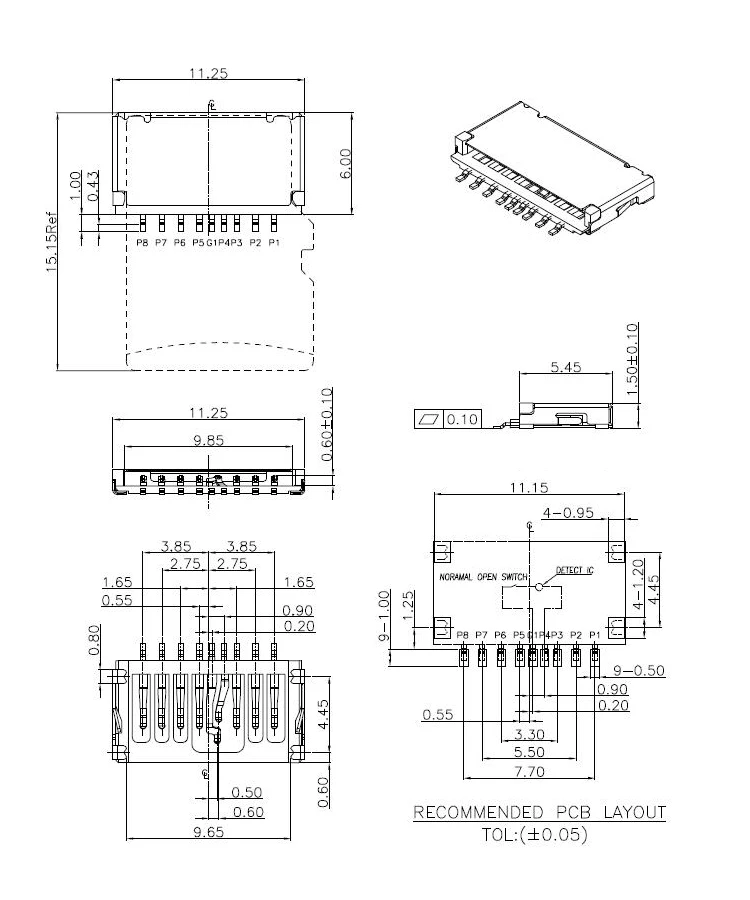 TF Card Connector - Reliable Memory Card Reader Adapter