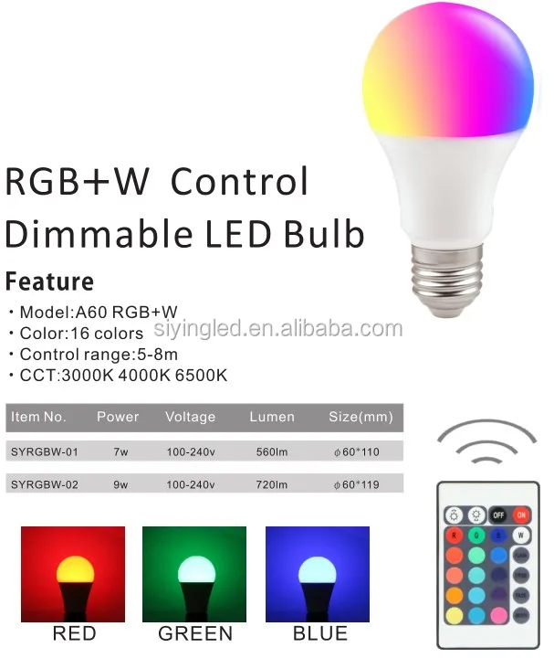 New Products Multi Color Led Smart Bulb Rgb Led Bulb Dimmable Bulb E27 ...