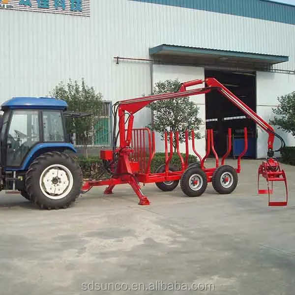 Tractor Logging Loader Trailer with Crane - Efficient Logging