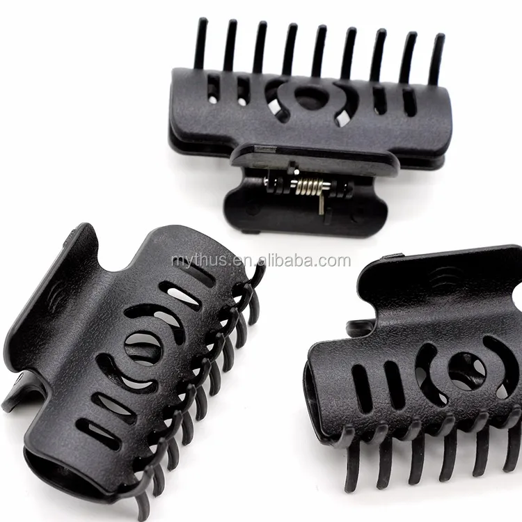 Black Plastic Round Hair Claw Perm Clip For Salon Hair Perming - Buy ...